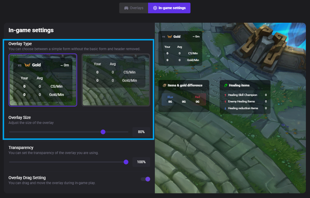 How to adjust the overlay size – OP.GG Help Center
