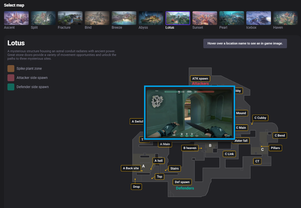 Sobre os callouts de mapa do Valorant – OP.GG Help Center